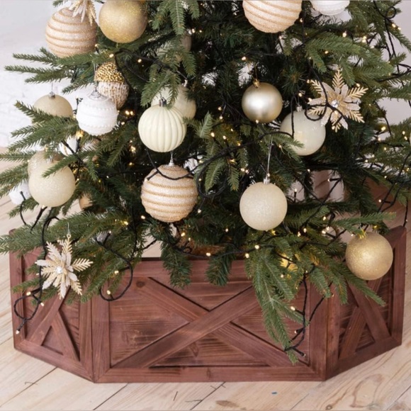 Hallops | Holiday | Wooden Tree Collar Box Christmas Tree Box Stand ...